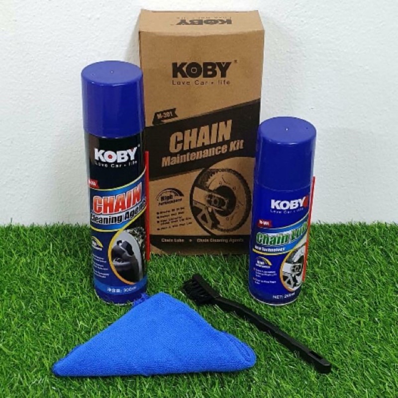 KOBY 4 IN 1 CHAIN LUBE CHAIN CLEANER CHAIN BRUSH SPRAY RANTAI PENCUCI ...