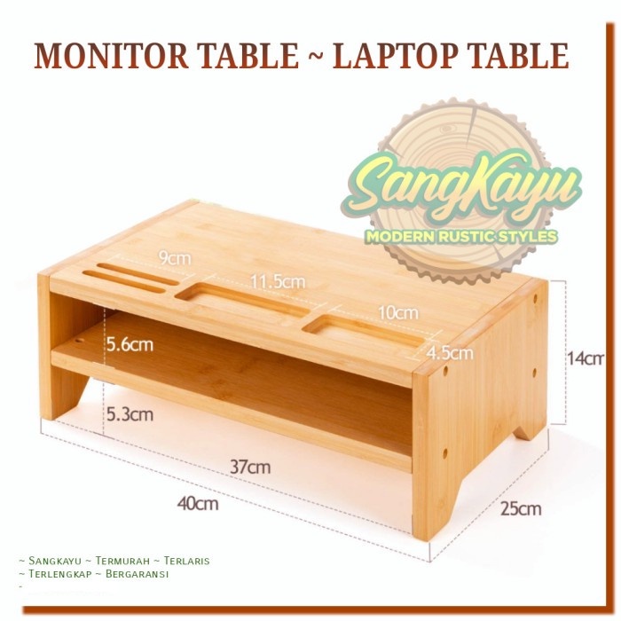 KAYU Wooden monitor table minimalist laptop monitor table 3 - MAHONY ...