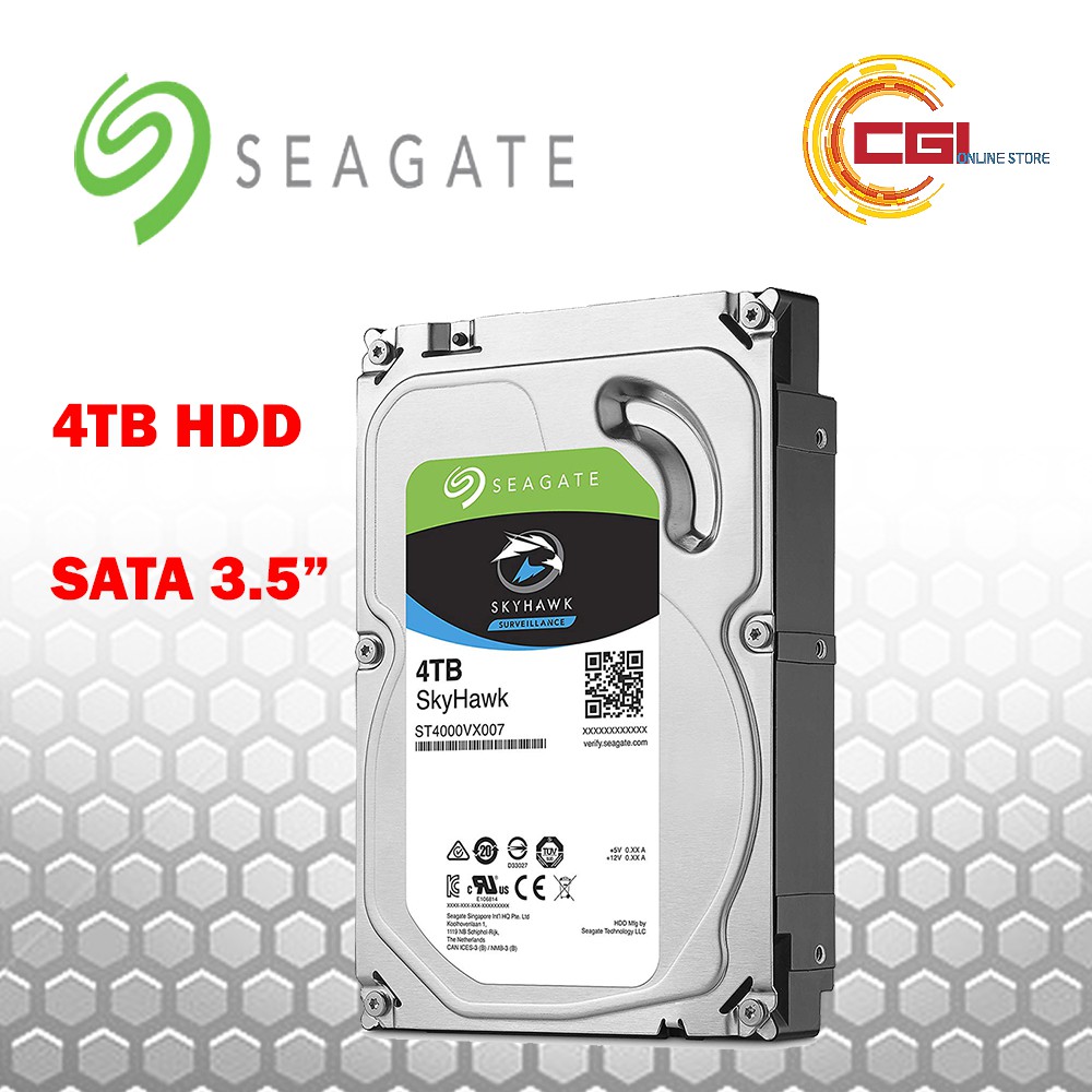 Seagate SkyHawk 4TB Surveillance 3.5" 64MB 5900RPM Internal HDD ...