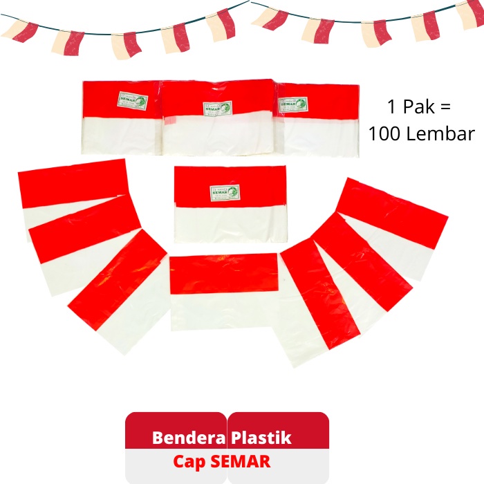 MERAH PUTIH Red And White Plastic Flag / Indonesian Flag 100 Sheets ...