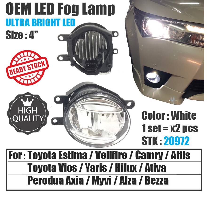 Ultra Bright OEM LED Fog Lamp Toyota Estima Vellfire Camry Altis Vios ...