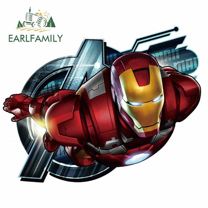 EARLFAMILY Scratch-Proof Car Sticker For Iron Man Cartoon Decal ...