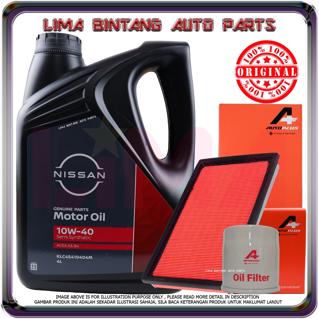 Combo! Nissan Semi Synthetic 10W40 Engine Oil 4 Liter + Oil Filter ...