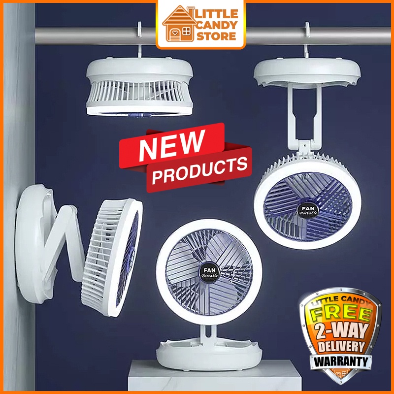 Storage Table Lamp Circulating Fan with Hook I Portable Rechargeable ...