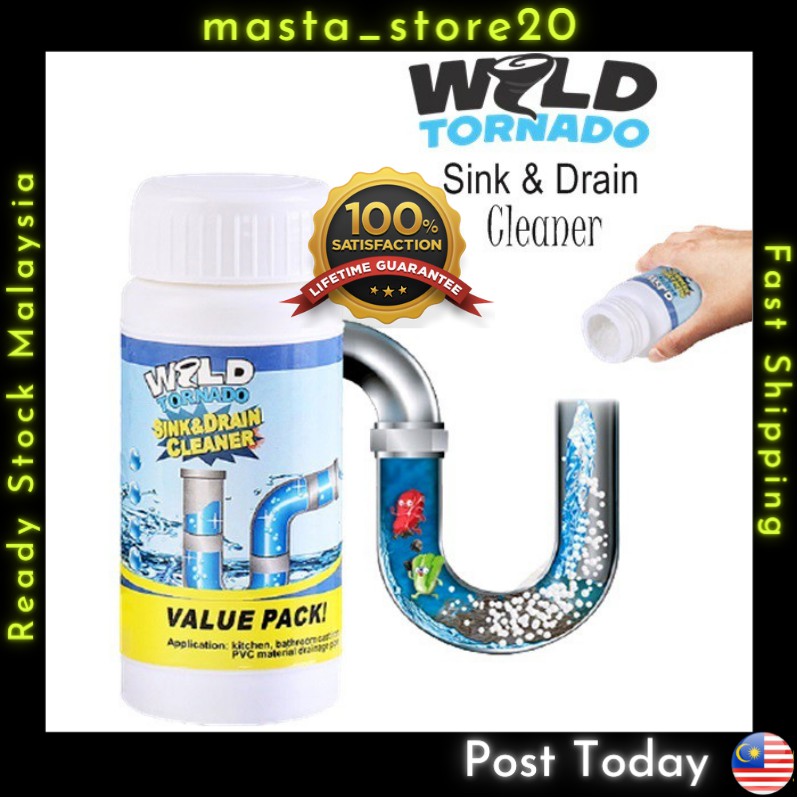 Wild Tornado Powerful Sink & Drain Cleaner High Efficiency Clog Remover ...