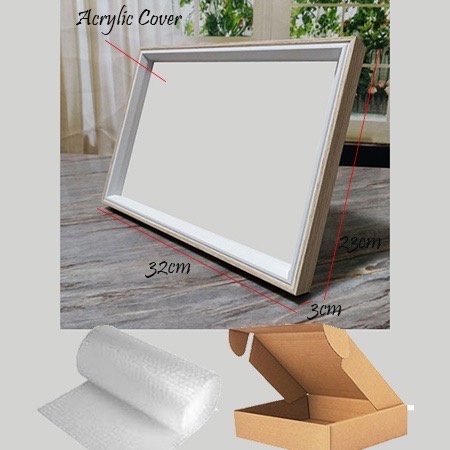 Modern Design White Wood Photo Frame Gambar/frame duit hantaran / frame ...
