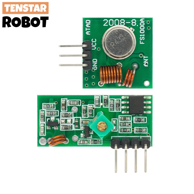 ASK 433Mhz RF Wireless Transmitter Module and Receiver Kit 5V DC For Arduino Raspberry Pi Diy ...