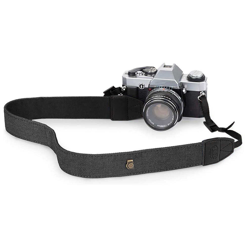 Pink Stripe Camera Strap - Double Layer top-grain Cowhide Ends,1.5