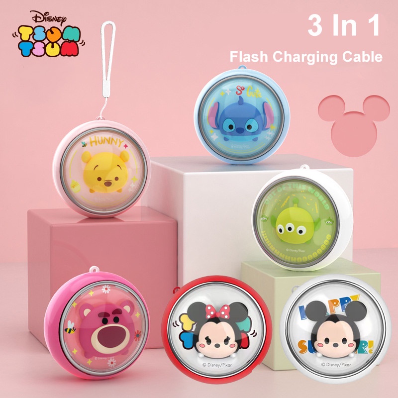 2.4A Disney TsumTsum 3-in-1 Telescopic Fast Charging Data Cable Winnie ...