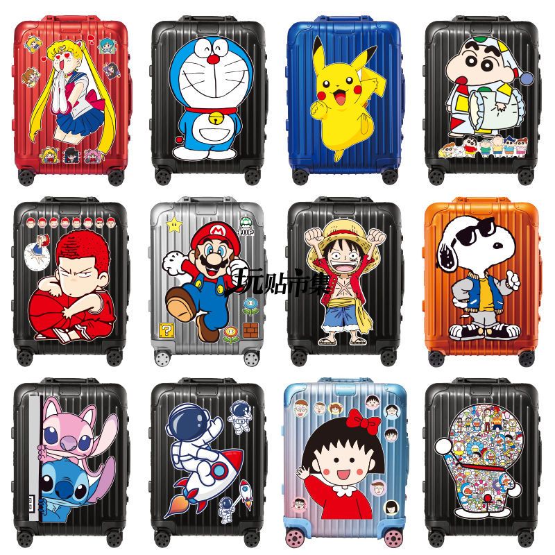 A3 big Zhang Zixuan Pikachu doraemon luggage suitcase adornment shade ...