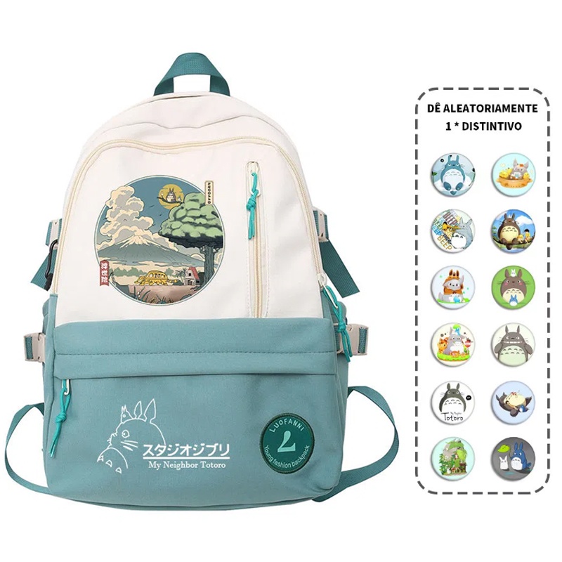 TOTORO Large School Backpack Feminina Bag Anime Aesthetic Masculina ...
