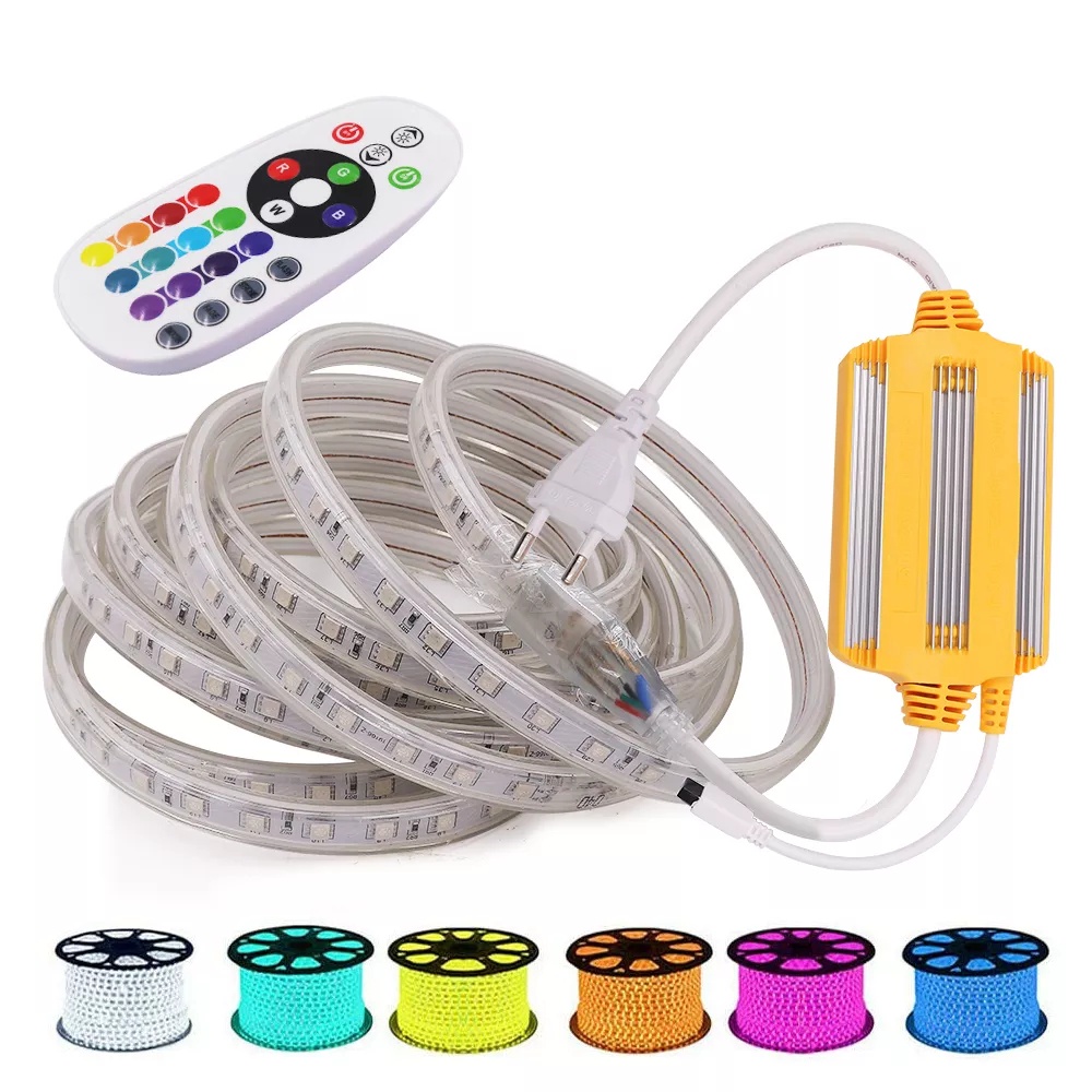 RGB Led Light Strip SMD 5050 60Led/m Waterproof Dimmable Remote Control ...