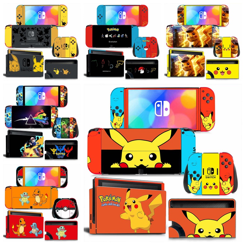 Pokemon Pattern Skin Sticker Compatible with Nintendo Switch OLED Vinyl ...