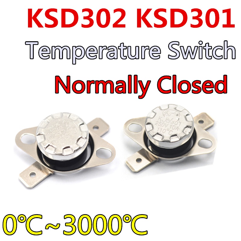 KSD302 10A 250V 0-300 Degree Ceramic KSD301 Normally Closed Temperature Switch Thermostat 0 5 10 ...