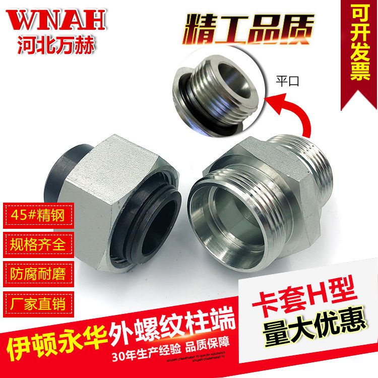 Metric Male Male Threaded O-Ring Sealing Taper High Pressure Straight ...