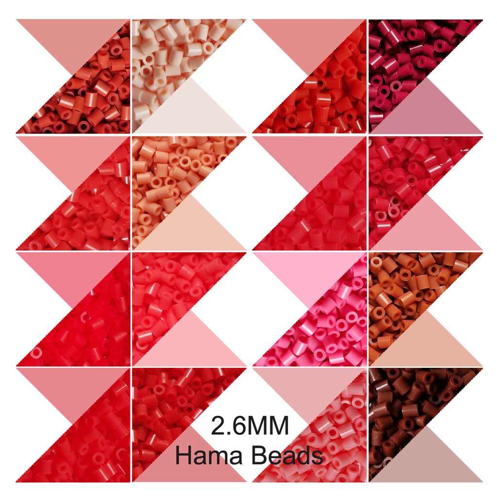2.6mm Mini Beads 1000PCS Red Colors Pixel Art Fuse Beads for Kids Gift ...