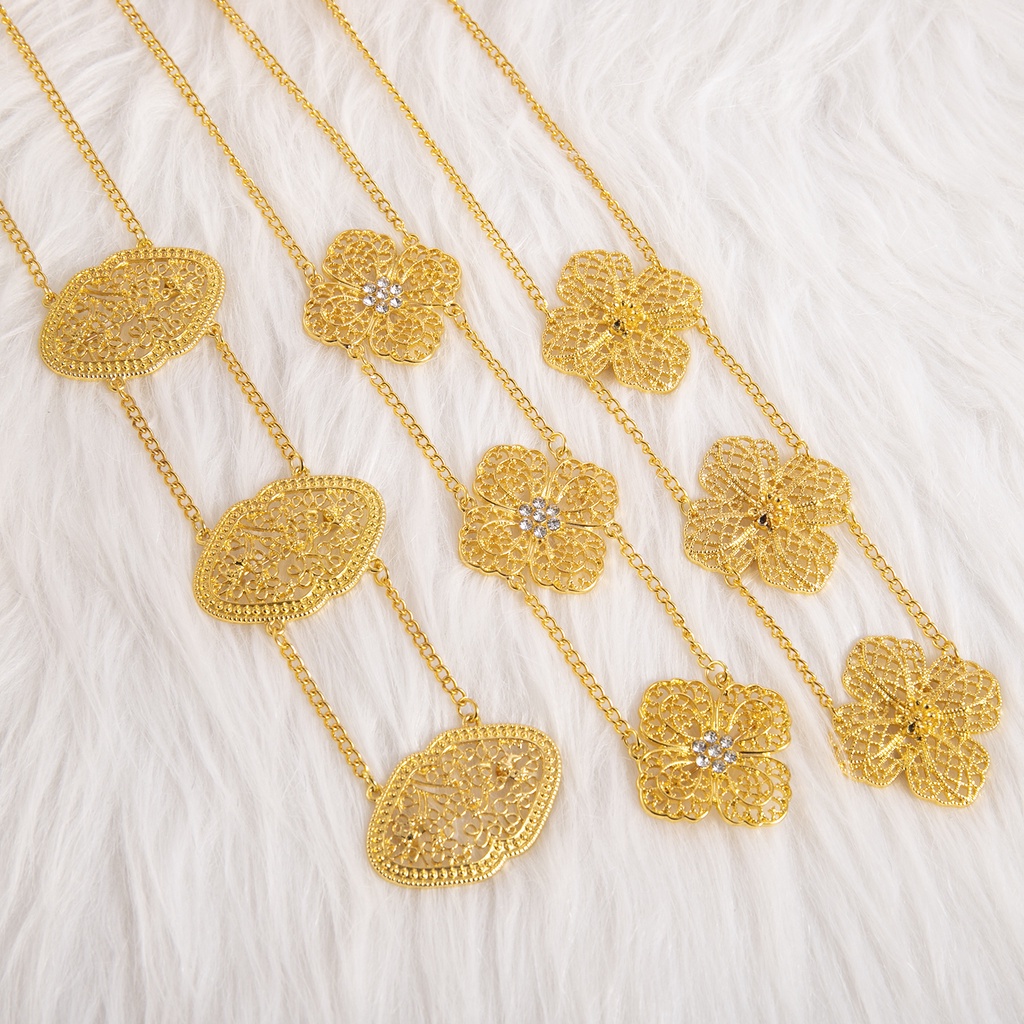 Musmu Ladies Brooch Dokoh Kebaya Berantai/Three-Piece Set Gold Brooch ...