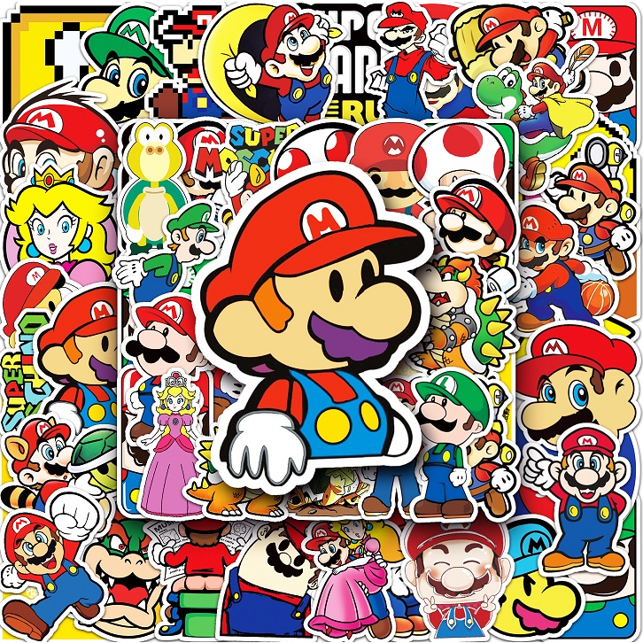 53 Piece Funny SuperMario Stickers Waterproof DIY For Phones Laptop Car ...