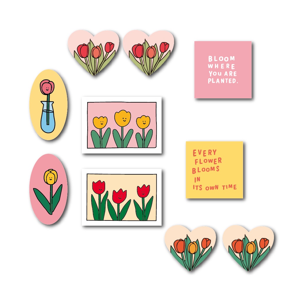90 Pcs/Pack Tulip Stickers Wedding Valentine'S Day Gift Decoration ...