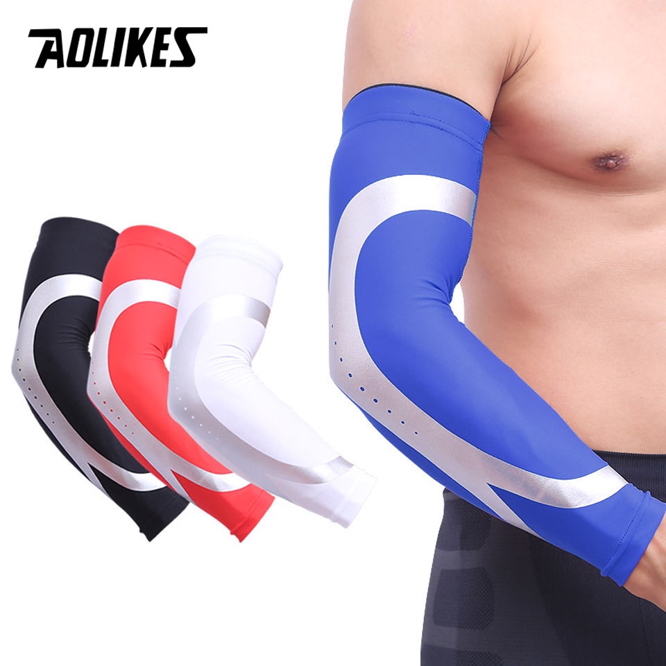 Aolikes Basketball Sports Long Arm Sleeve Elbow Pads (1 Pc) | Shopee ...