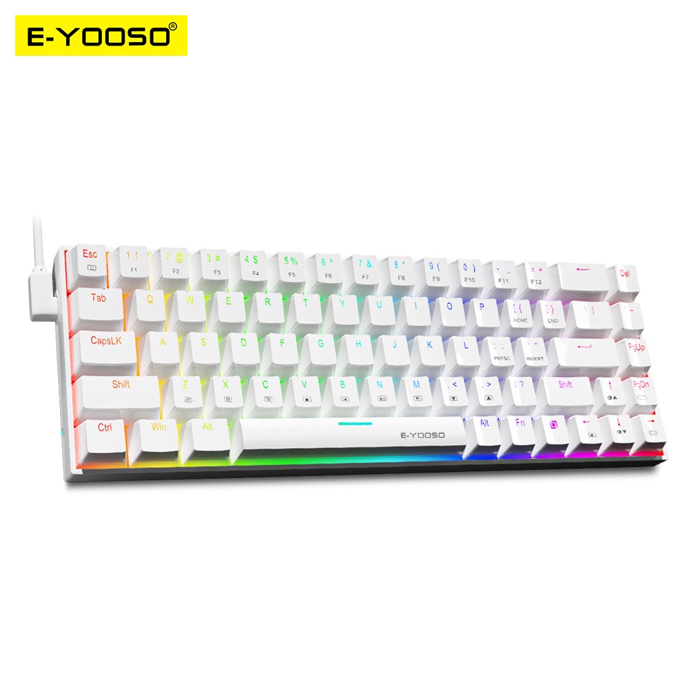 E-YOOSO Brazilian Portuguese Keyboard Z686 RGB USB 60% Mini slim ...