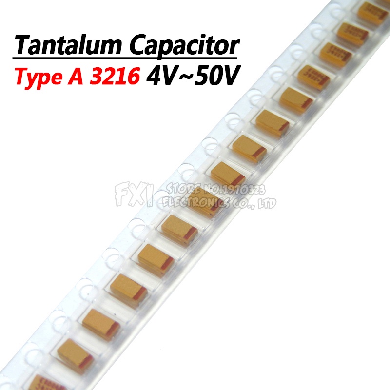 10pcs Type A 100UF 0.22UF 1UF 4.7UF 10UF 22UF 33UF 47UF Tantalum ...