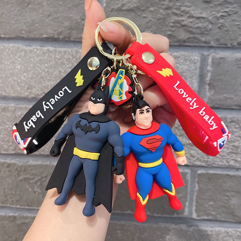 Marvel Batman Keychain Anime Superman Doll Backpack Pendant Gift ...