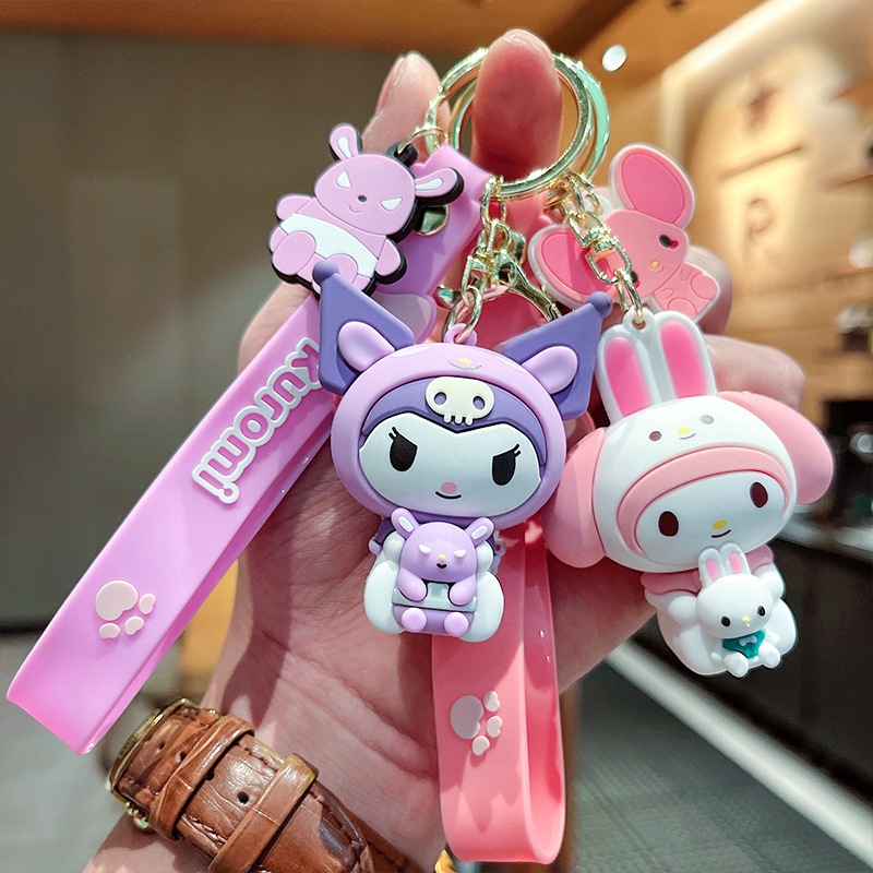 New Sanrio Keychain Kuromi My Melody hug Bag Pendant Cinnamoroll Car ...