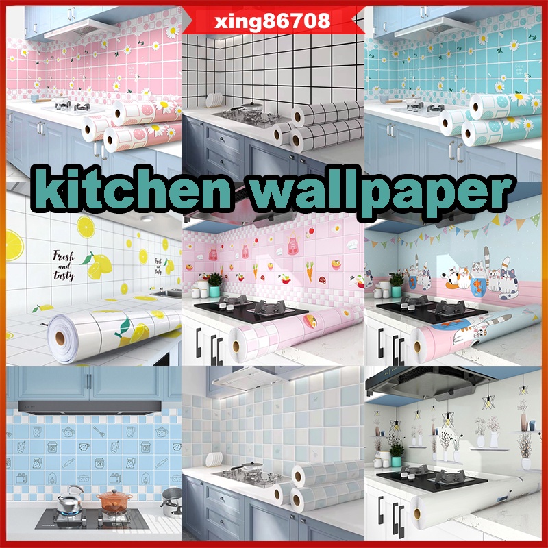 60CM*2M/3M/5M/Kitchen Waterproof Wallpaper Dinding Dapur Self Adhesive ...