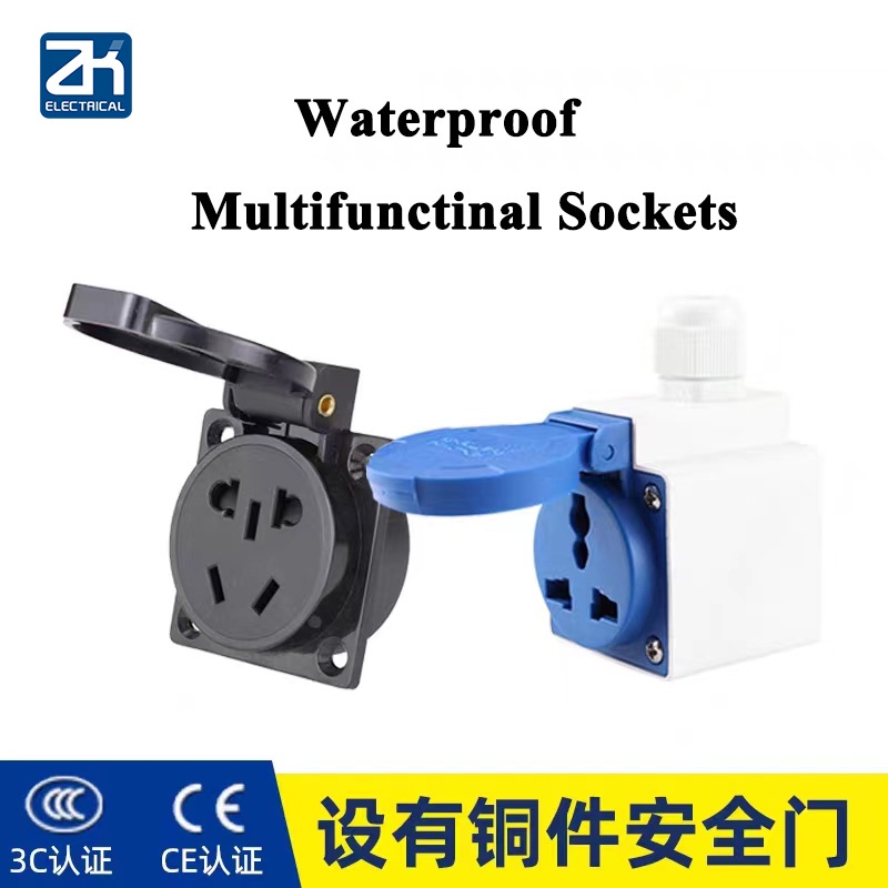 Multifunctional socket, five-hole, three-hole socket, 10A/16A ...