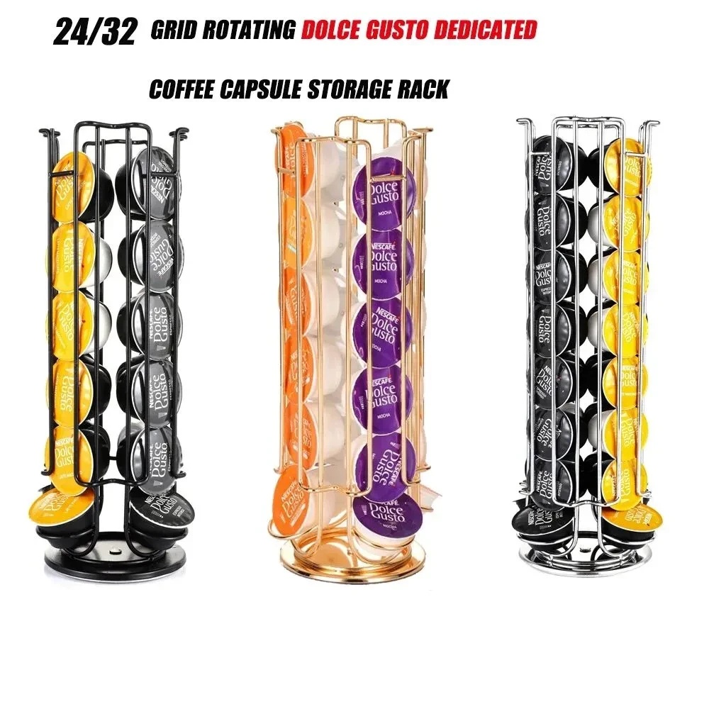 Rotatable 24/32Cups Nescafe Dolce Gusto Capsule Holder Metal Dolce ...