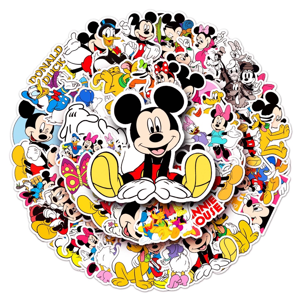 Random 10/50 Piece Funny Disney Mickey Mouse Stickers For Helmet/Car ...