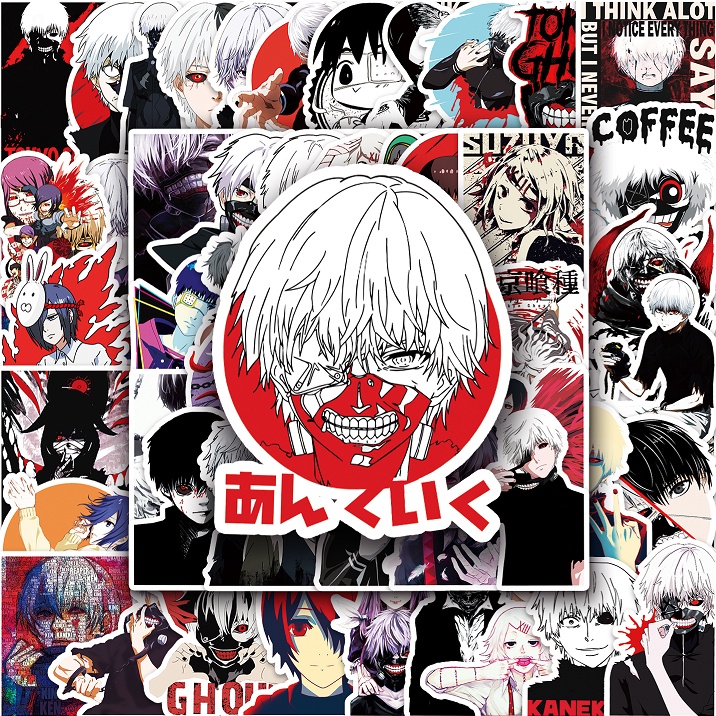 50 Piece Funny Tokyo Ghoul Stickers Waterproof DIY For Phones Laptop ...