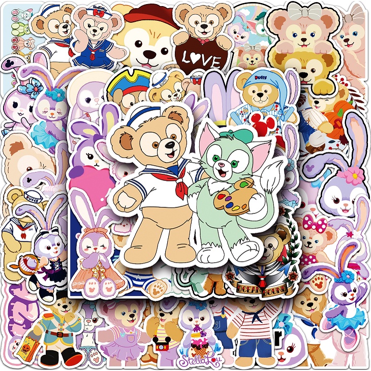 50 Piece Funny Duffy Bear Disney Stickers Waterproof DIY For Phones ...