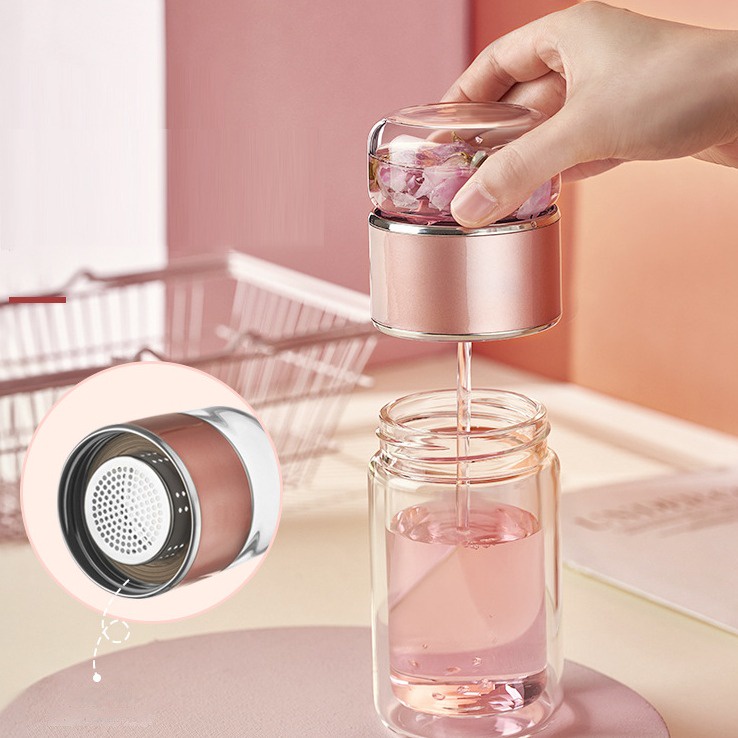 Double-layer Insulated Tea Separation Glass High Temperature Portable ...