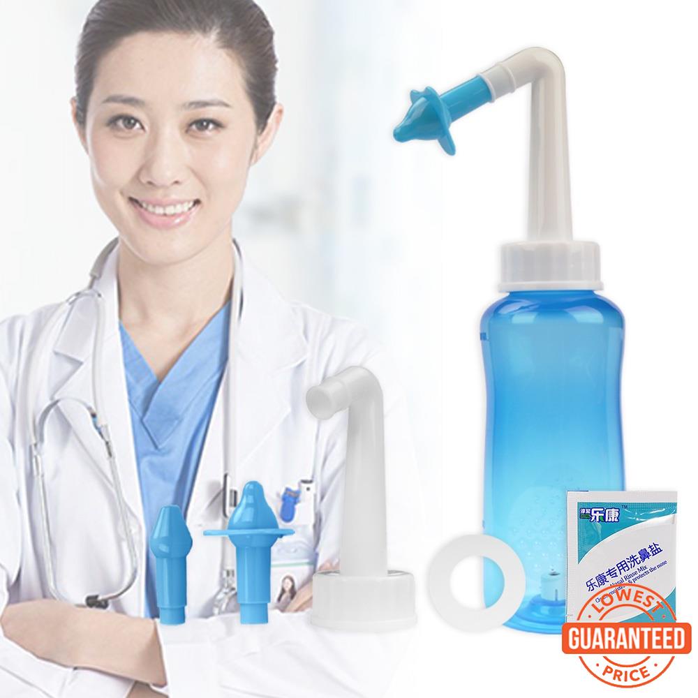JB 300ml/500ml Nose Washing Bottle Neti Pot Sinus Allergies Relief Nose ...
