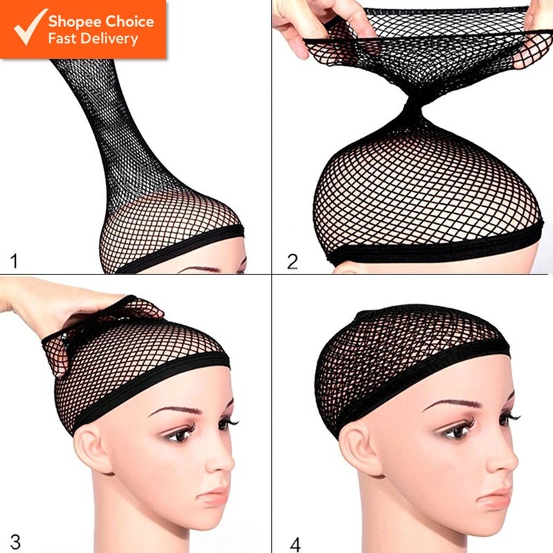 Stretch Weaving Wig Cap Cloth Hair Nets Hairnet Snood Cosplay Model ...