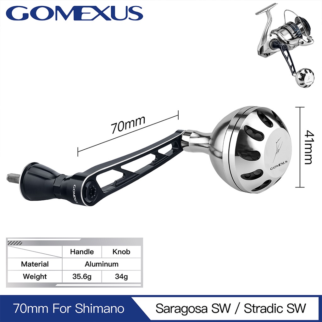 Gomexus Power Reel Handle with Titanium knob 70mm used For Shimano ...