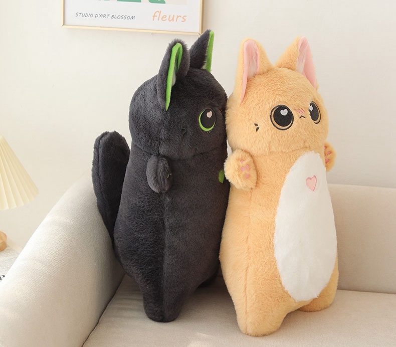 Kawaii 53cm Cartoon Cat Stuffed Dolls Girls Boys Soft Animal Reading ...