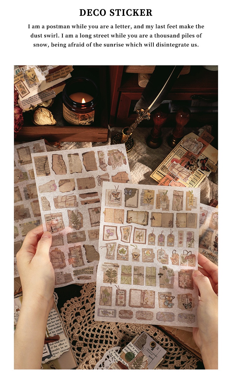 ENWEI 1 Pc [Miss Your Poem Series] Vintage Journal Stickers Washi Paper ...