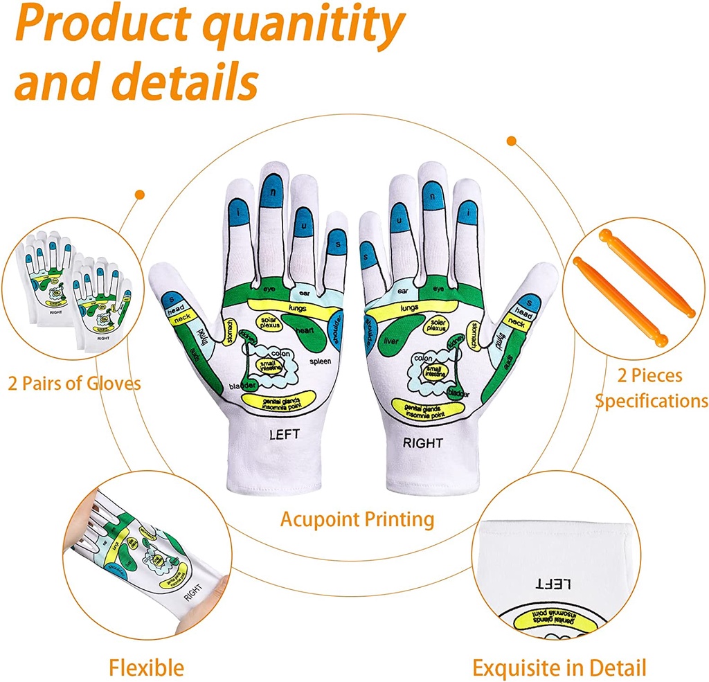 Acupressure Reflexology Gloves Hand Spa Reflexology Tools Massage and ...