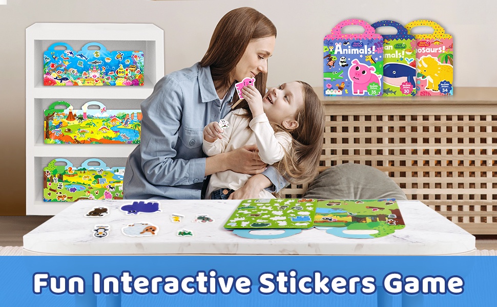 Reusable Sticker Books Kids Travel Toy Removable Sticker Books Baby ...