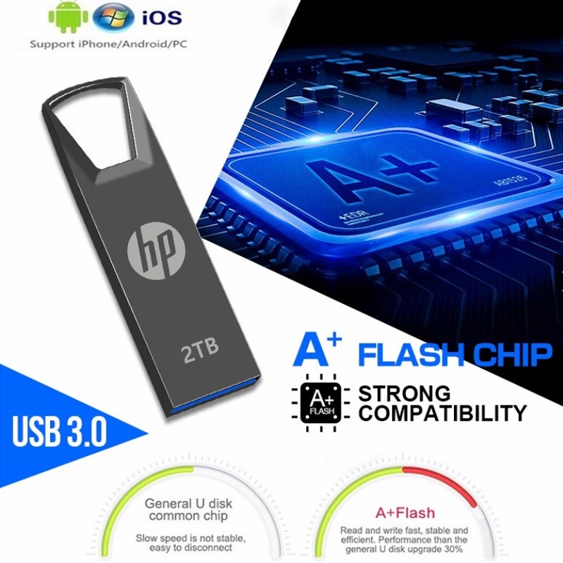 1TB 2TB HP Pen Drive mental USB Flash Drive 128GB 256GB 512GB high ...