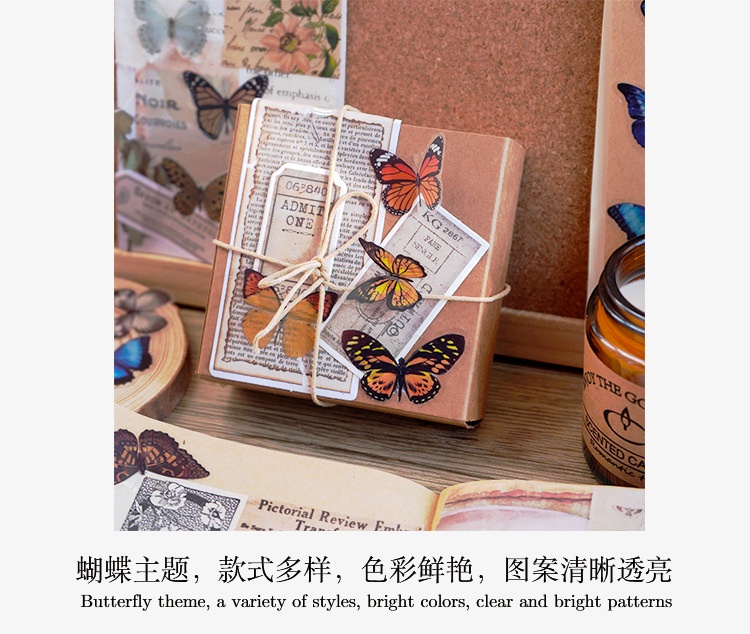 ENWEI 40 Pcs [Butterfly Garden Series] Vintage Journal Stickers ...