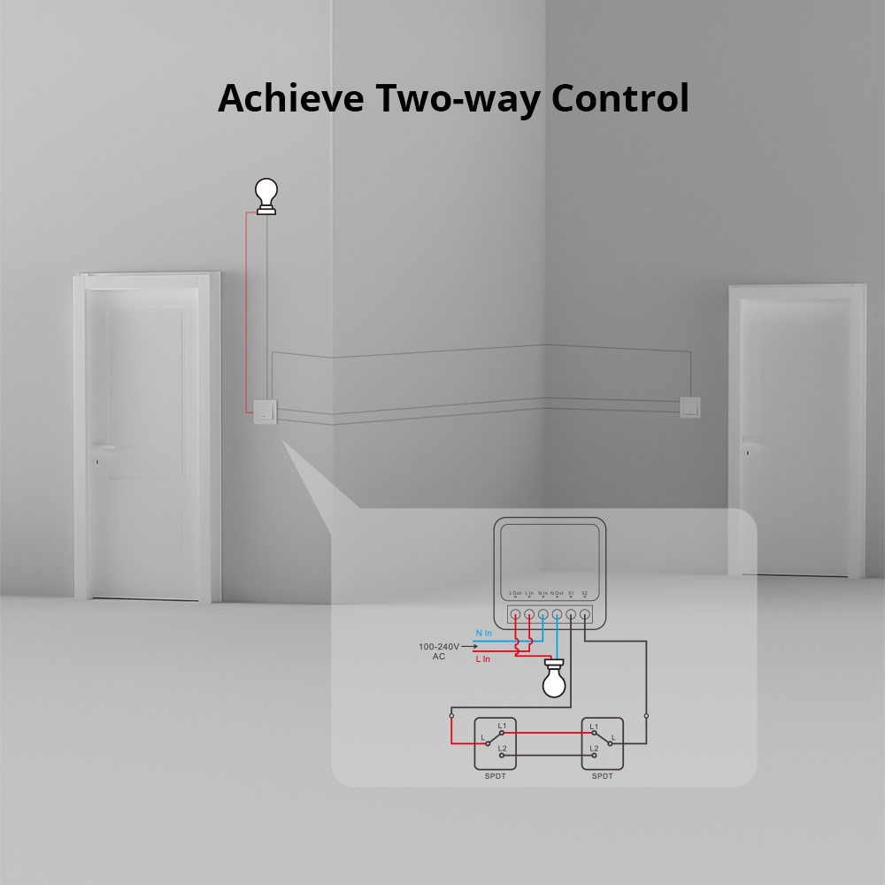 Woolley SA-035-16A-BUP 16A Wifi Smart Switch 2-way Control Mini Wifi ...
