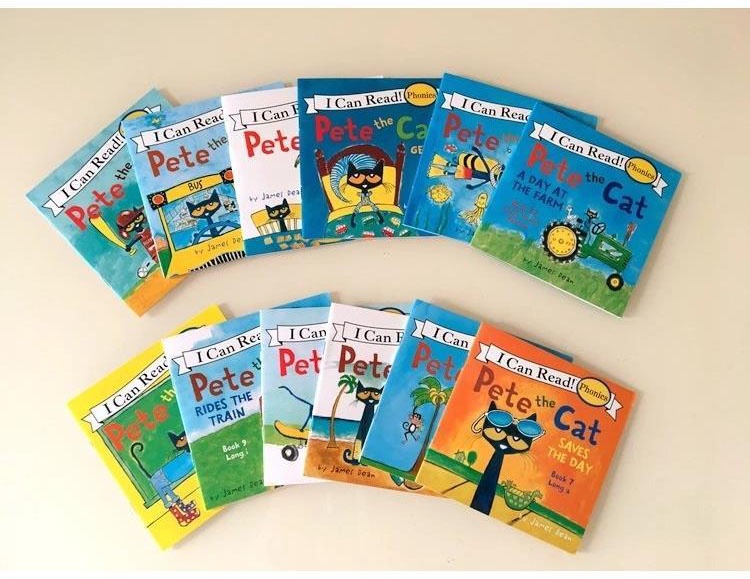 English Picture Book I Can Read Pete the Cat For Kids Mini Books (12pcs ...