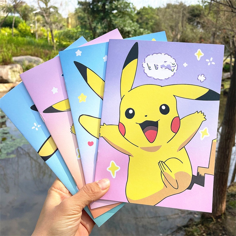 5PCS New Pokemon Notebook Kawaii Pikachu Booklet Cartoon Student ...