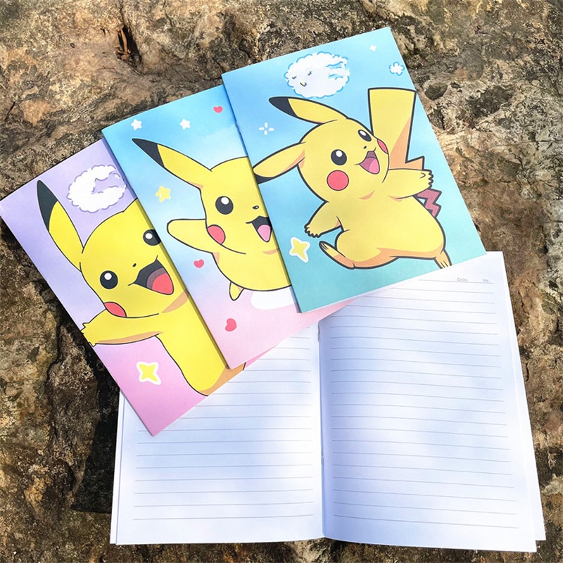 5PCS New Pokemon Notebook Kawaii Pikachu Booklet Cartoon Student ...
