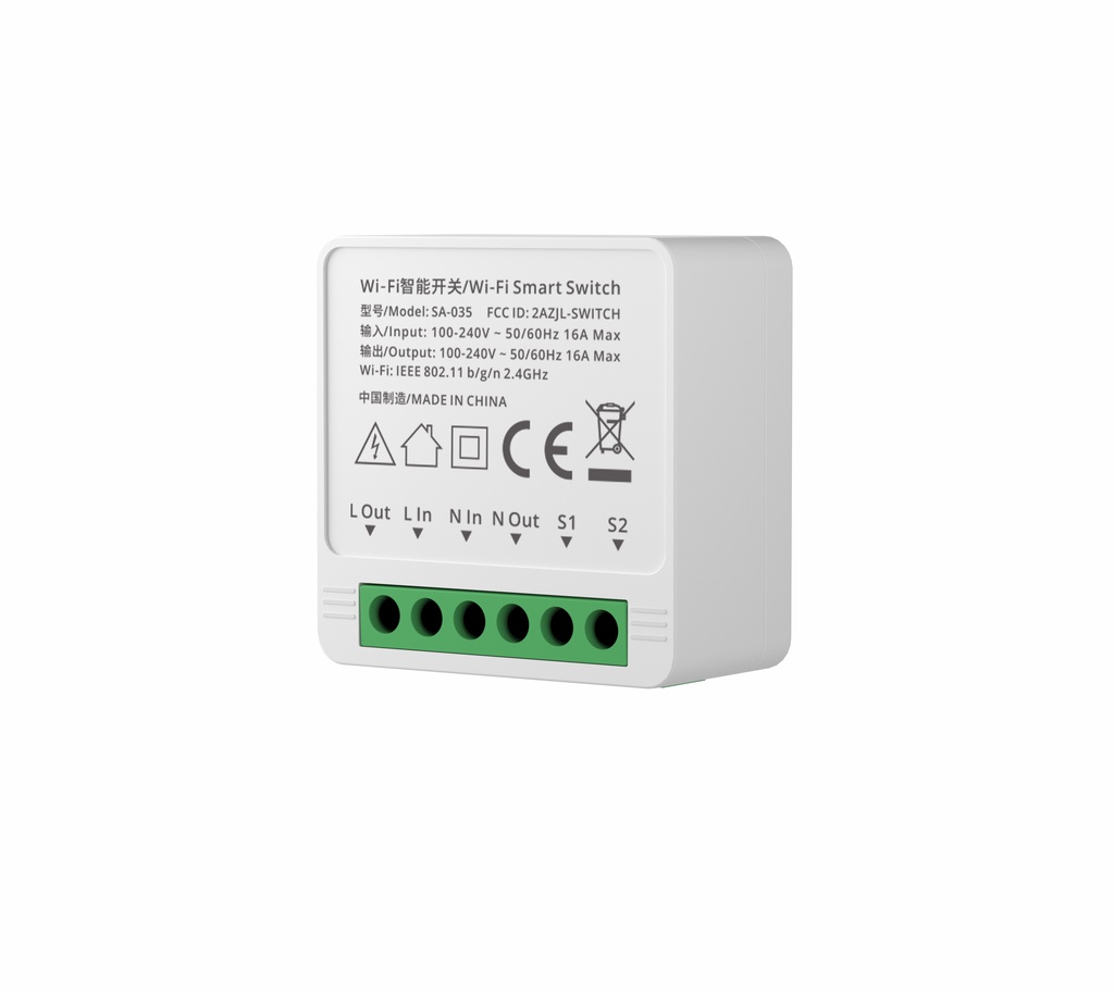 Woolley SA-035-16A-BUP 16A Wifi Smart Switch 2-way Control Mini Wifi ...