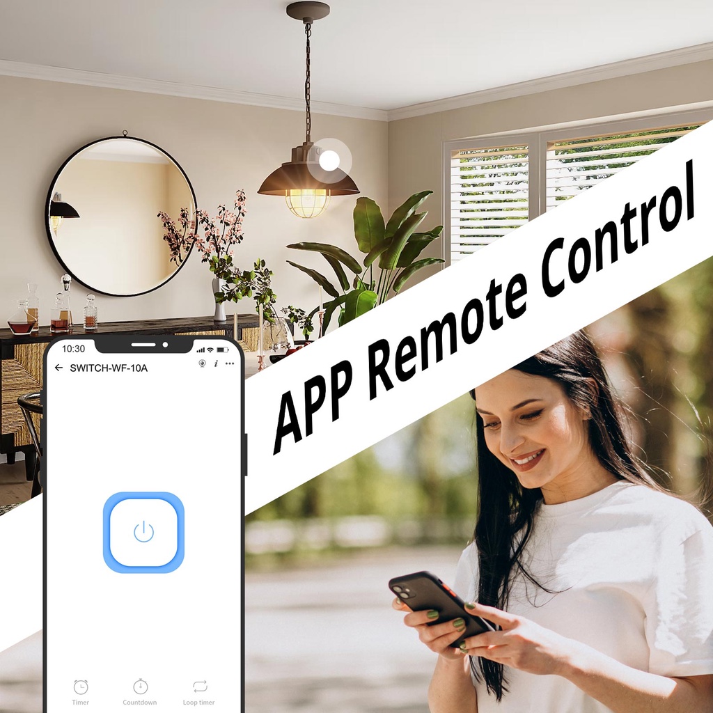 Woolley SWITCH-WF-BUP 10A WiFi Smart Switch Universal Breaker Timer APP ...